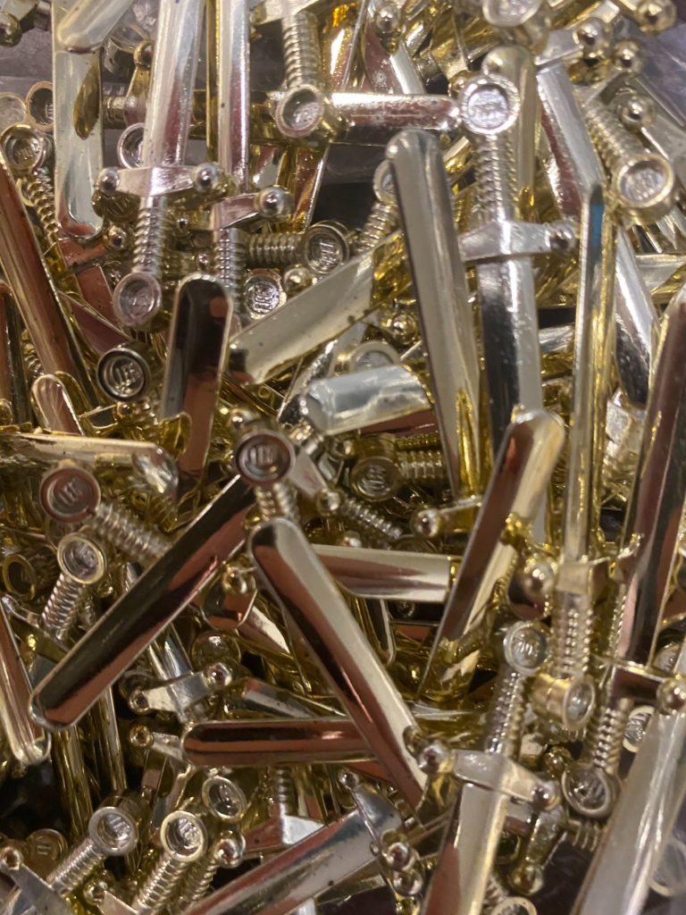 Two Rare LEGO Gold Chrome Swords - The Minifig Club