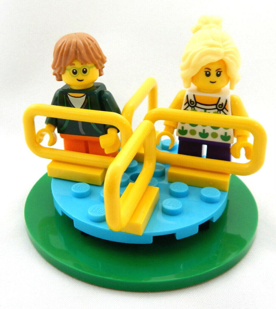 Two LEGO Kids Minifigs on a Merry-Go-Round - The Minifig Club