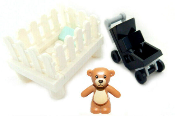 LEGO Baby Bundle - Crib, Stroller and Teddy Bear - The Minifig Club